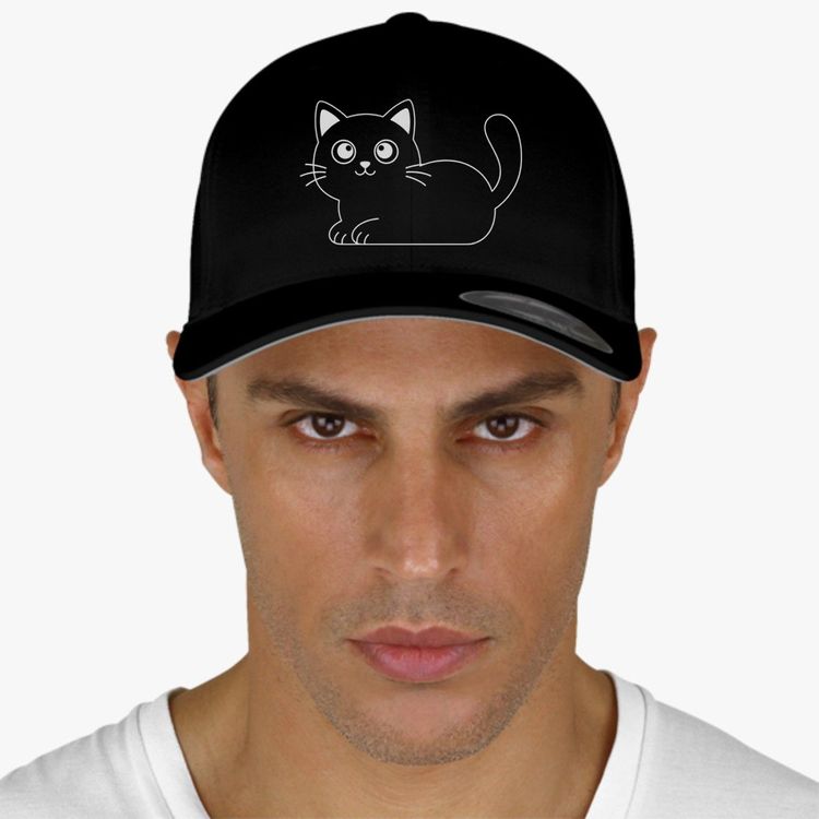 Cute Cat Tomcat Tattoo Style Drawing Baseball Cap - Kidozi | Kidozi