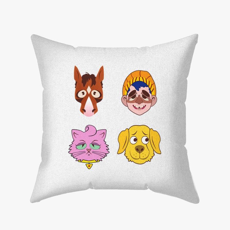Bojack Horseman Characters Square Pillow - Kidozi | Kidozi