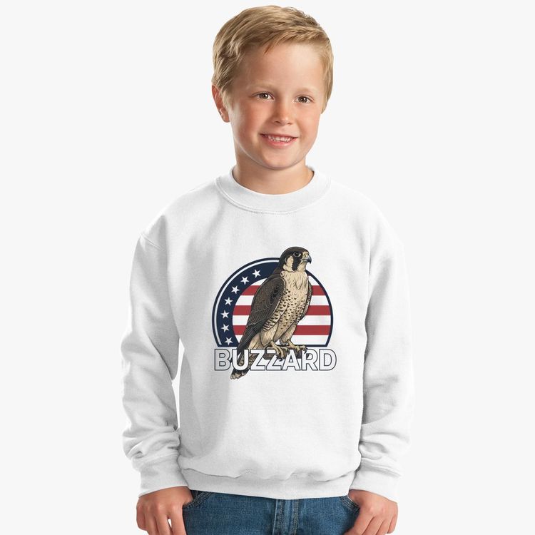Vintage American Flag Buzzard Vulture Patriotic Kids Sweatshirt ...