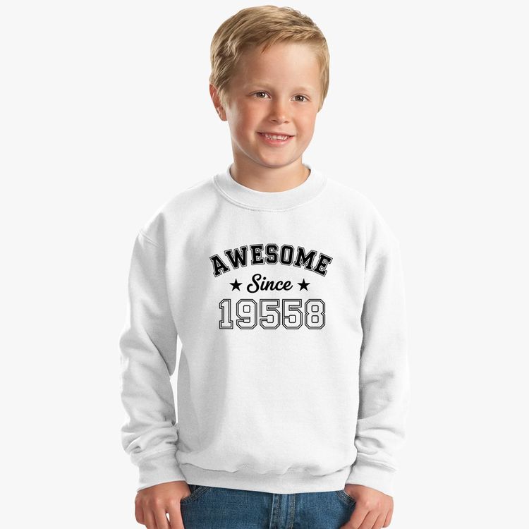 Awesome Since 1958 Birthday 1958 Vintage 1958 Kids Sweatshirt - Kidozi ...