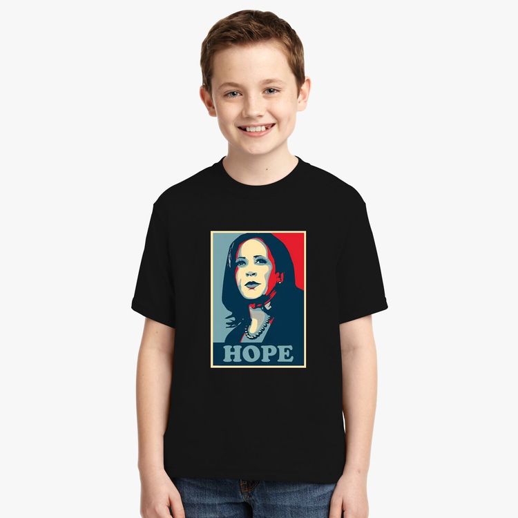 Kamala Harris Hope Poster Youth T-Shirt - Kidozi | Kidozi