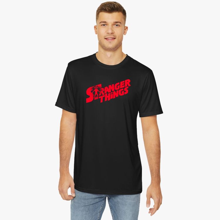 Stranger Things The Movei Thing Text Parody Red T-Shirt - Kidozi | Kidozi