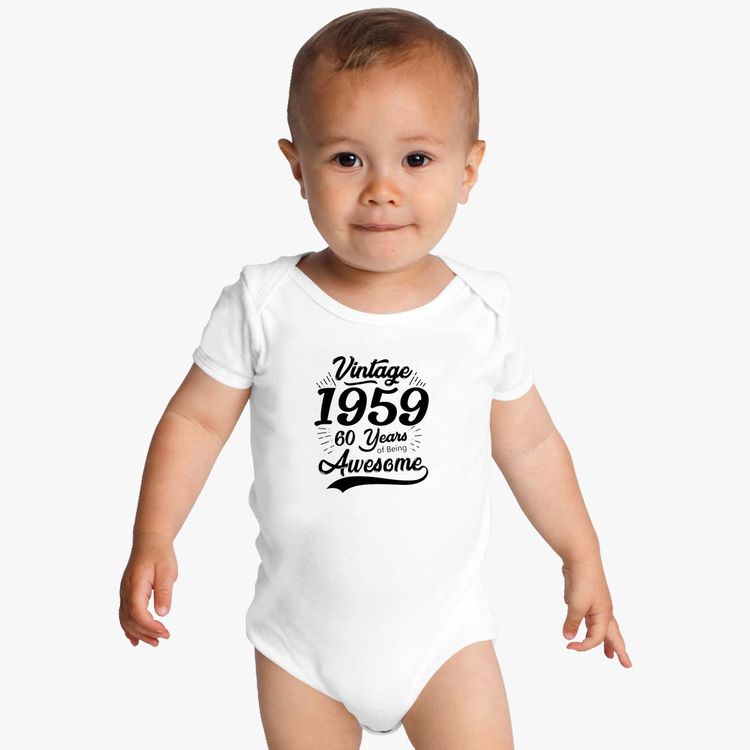 Vintage 1959 60th Baby Onesies - Kidozi | Kidozi